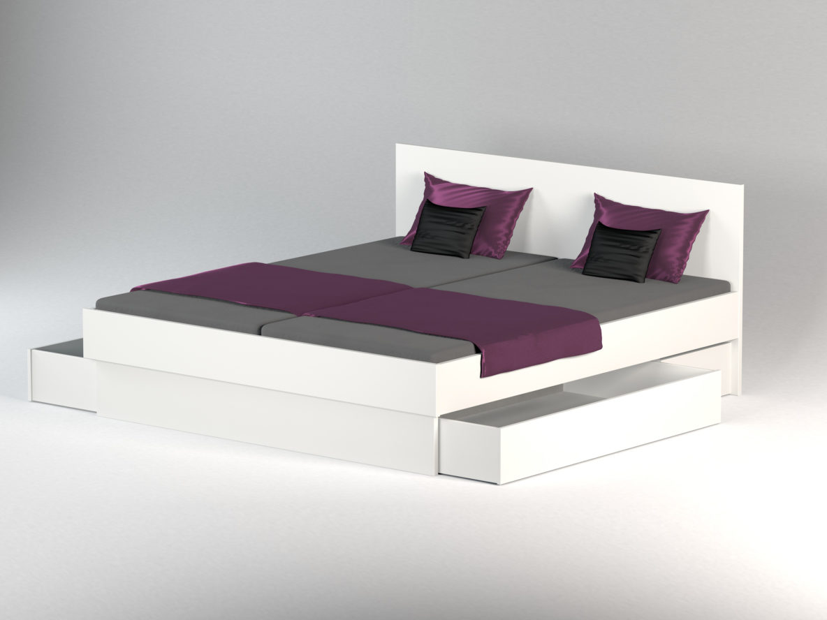 Doppelbett mit geradem Kopfteil | urbana möbel München